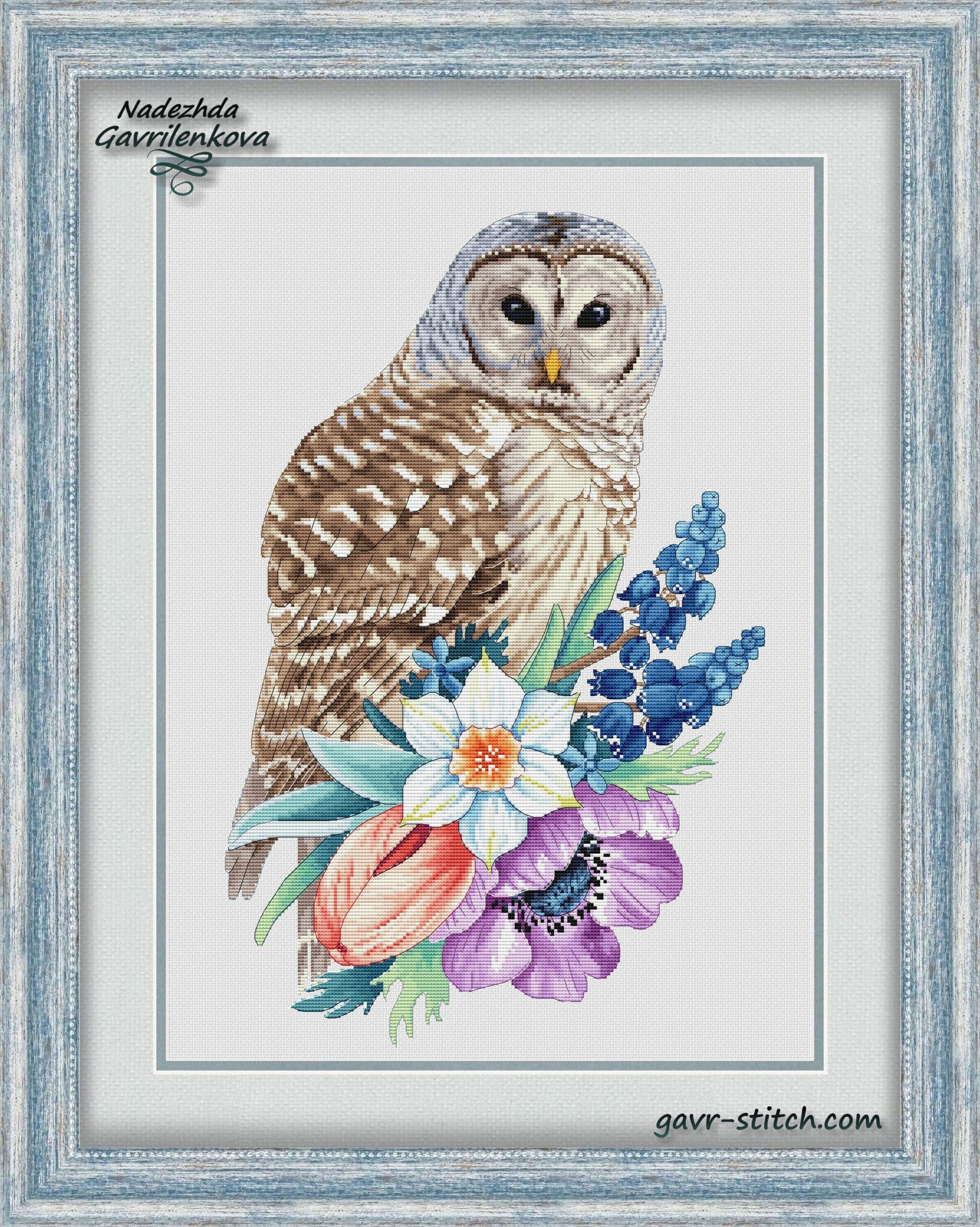 Nadezhda Gavrilenkova Spring Owl Chart Hard copy - JK's Cross Stitch ...