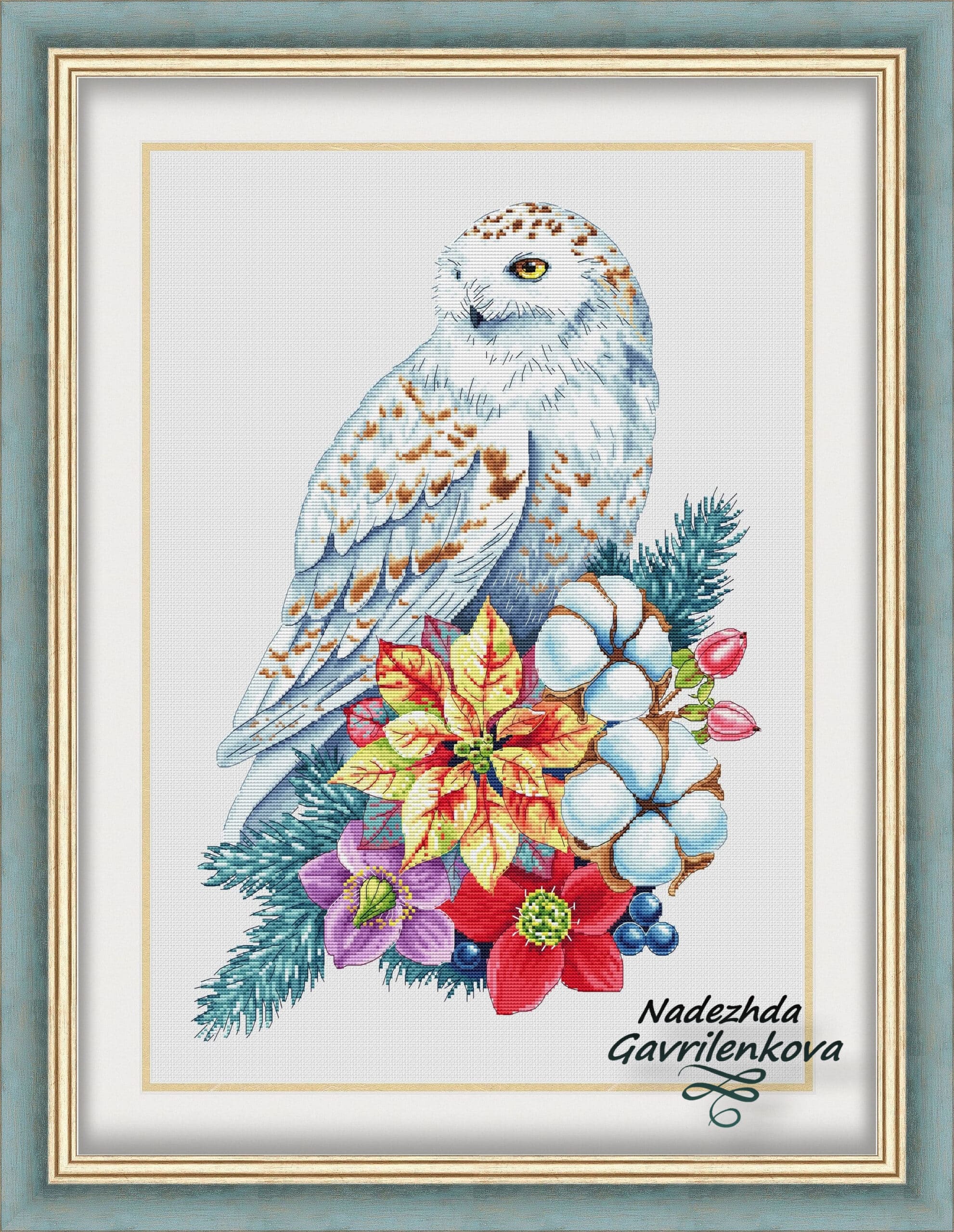 Nadezhda Gavrilenkova Winter Owl Chart Hard copy - JK's Cross Stitch ...