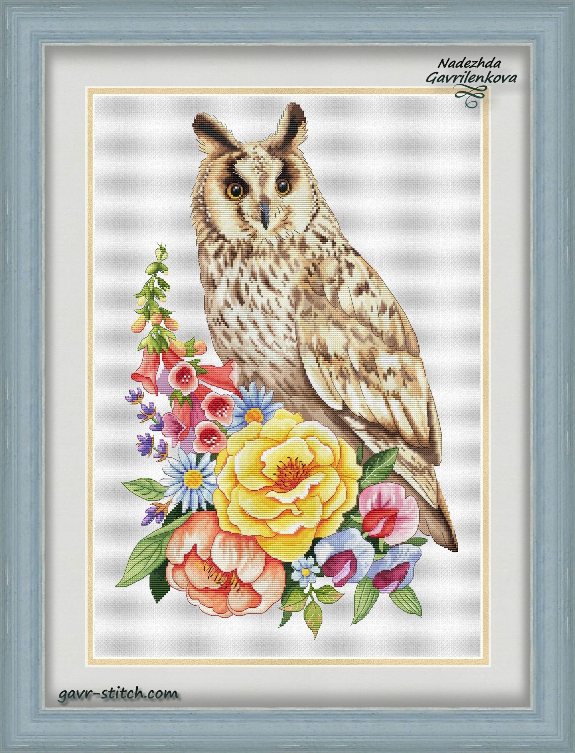Nadezhda Gavrilenkova Summer Owl Chart Hard copy - JK's Cross Stitch ...