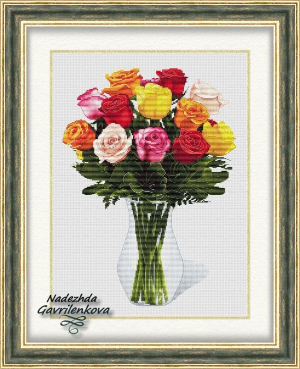 Nadezhda Gavrilenkova Roses Chart Hard copy - JK's Cross Stitch Supplies