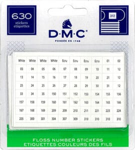 DMC Number labels to suit DMC range full set - JK's Cross Stitch Supplies