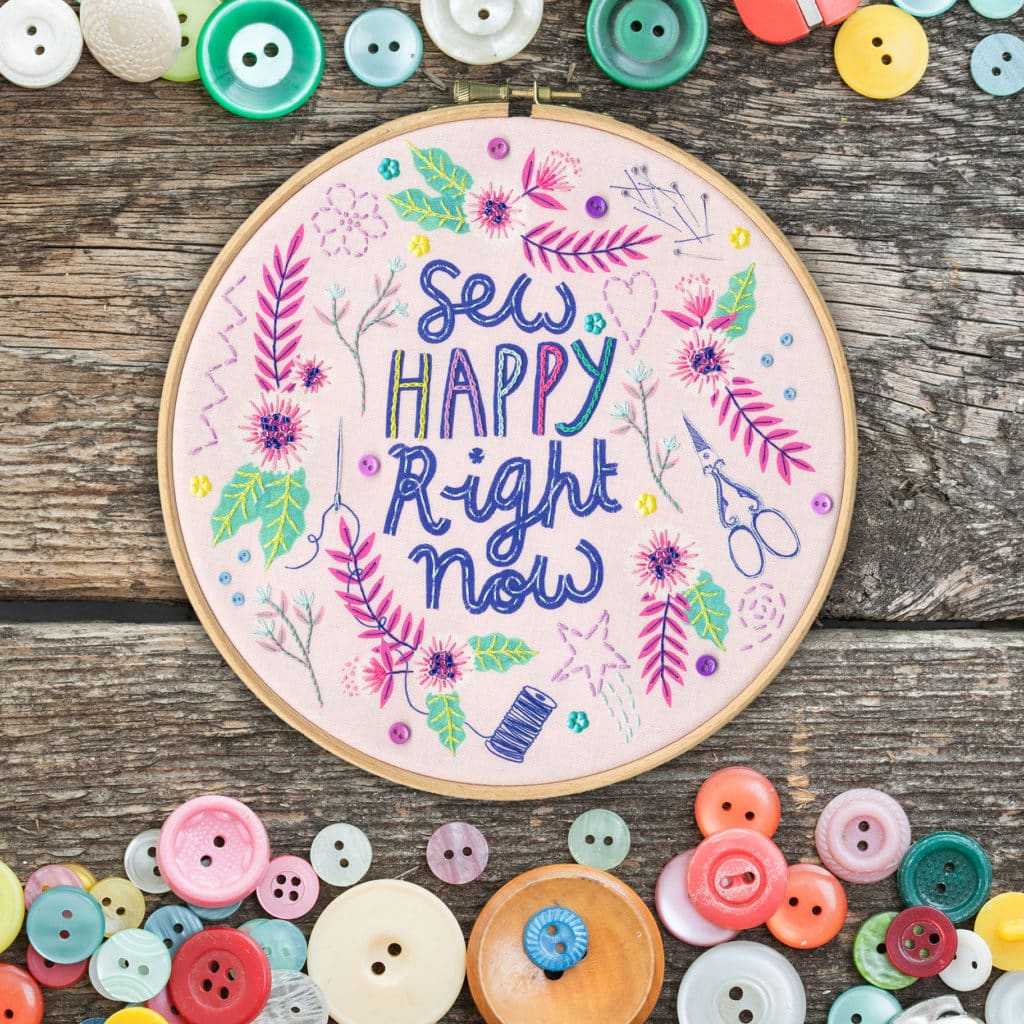 Bothy Threads ELFW4 Sew Happy Embroidery Kit - JK's Cross Stitch Supplies