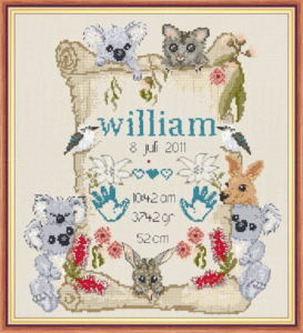 Bush Babies and Handprints Sampler - JK's Cross Stitch Supplies