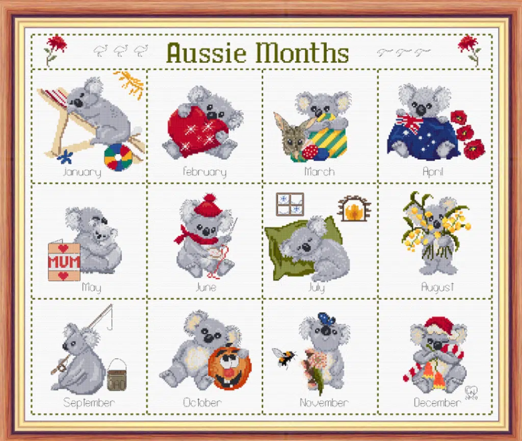 Aussie Months - JK's Cross Stitch Supplies