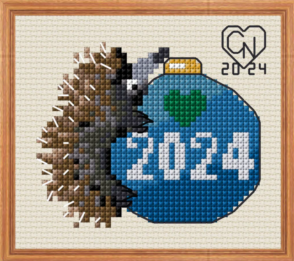 469. Echidna Ornie 2024 - JK's Cross Stitch Supplies