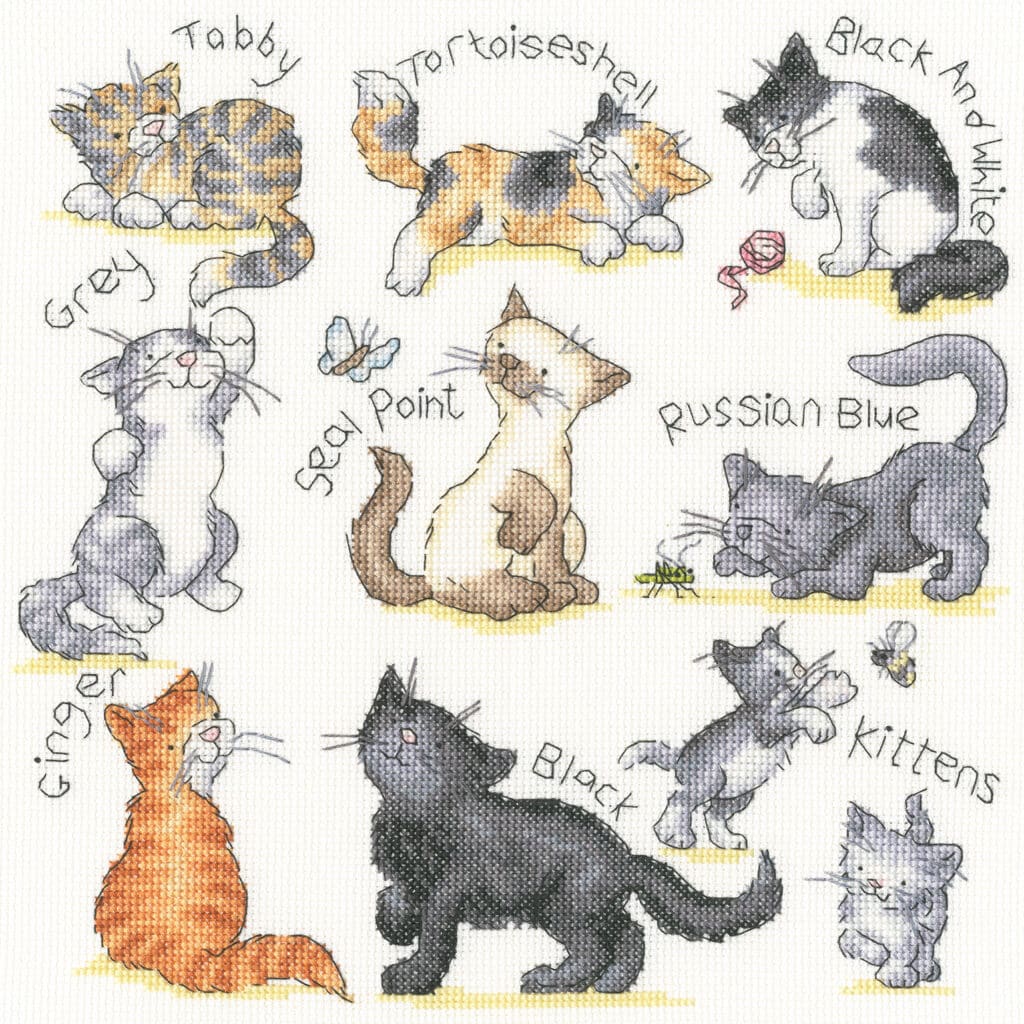 Bothy Threads XKG15 Meow Cross Stitch Kit - JK's Cross Stitch Supplies