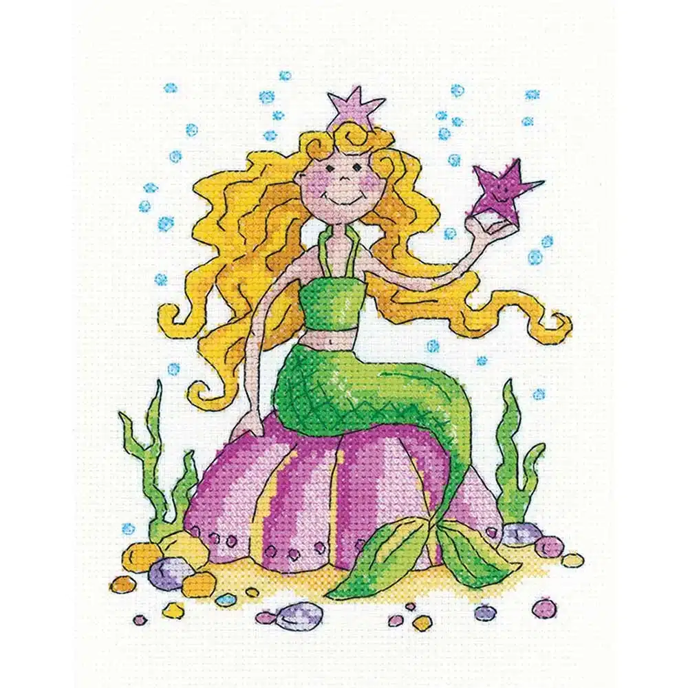 Mermaid Cross Stitch Chart Heritage Crafts - JK's Cross Stitch Supplies