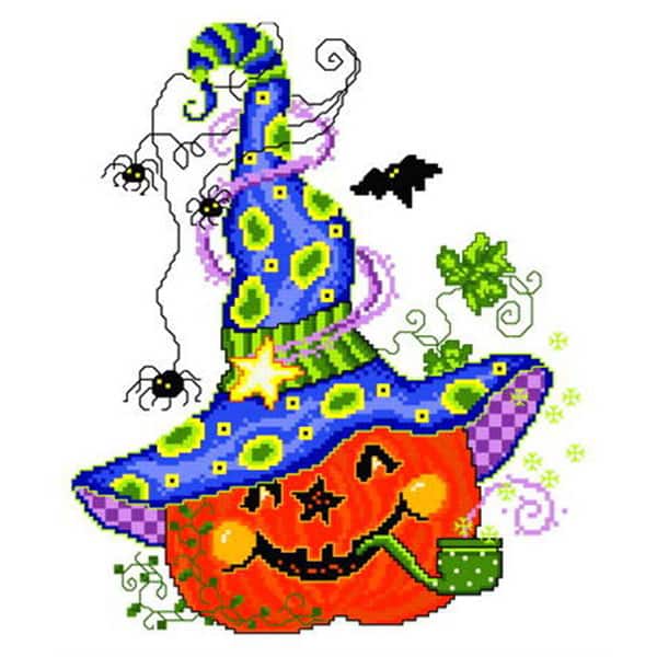Ursula Michael Pumpkin with Hat Cross Stitch Chart Hard Copy - JK's ...