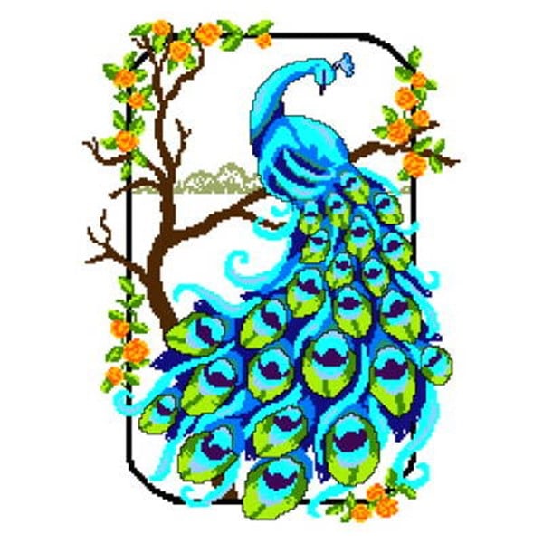 Ursula Michael Royal Peacock Cross Stitch Chart Hard Copy - JK's Cross ...
